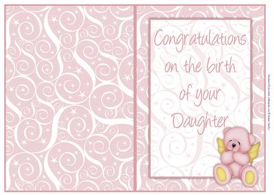Super Cute New Baby Girl Quick Card - CUP134804_5 | Craftsuprint
