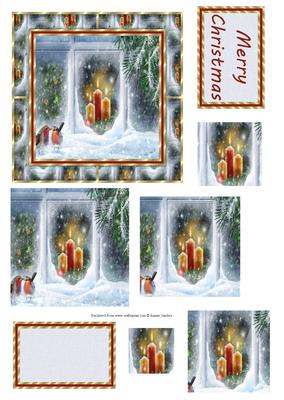 Robins at the Christmas Window 3D Pyramid - CUP147906_5 | Craftsuprint