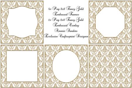 5 Png 8x8 Fancy Gold Embossed Frames & Overlay Cu4cu - CUP451726_5 ...