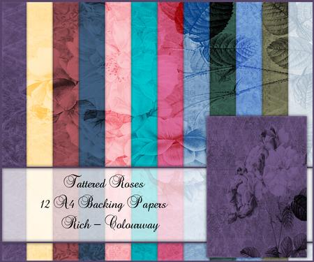 Tattered Rose 12 A4 Backing Papers - Rich Shades - CUP459522_5 ...