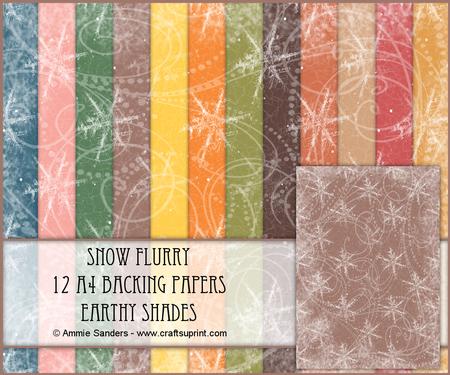 Snow Flurry 12 A4 Backing Papers - Earthy Shades - CUP465068_5 ...