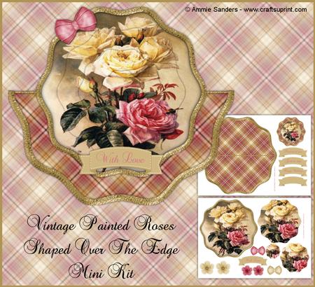 Vintage Painted Roses Shaped Over the Edge Mini Kit - CUP465201_5 ...