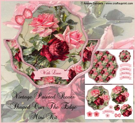 Vintage Painted Roses Shaped Over the Edge Mini Kit - CUP465202_5 ...