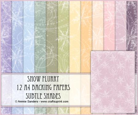 Snow Flurry 12 A4 Backing Papers - Subtle Shades - CUP465476_5 ...