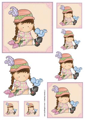 Sweet Flower Girl Topper Sheet - CUP479018_5 | Craftsuprint