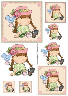 Sweet Flower Girl Topper Sheet - CUP479745_5 | Craftsuprint