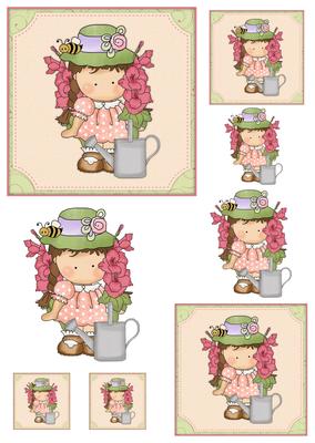 Sweet Flower Girl Topper Sheet - CUP480364_5 | Craftsuprint