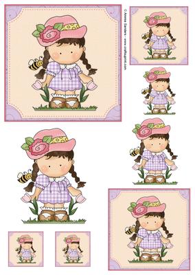 Sweet Flower Girl Topper Sheet - CUP480778_5 | Craftsuprint