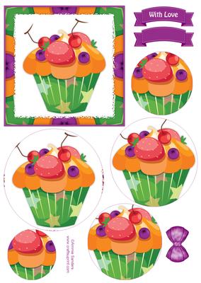 Delightful Cupcake Circle Pyramid Decoupage - CUP496247_5 | Craftsuprint