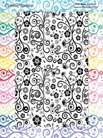 Bright Shades Floral Swirls A4 Backing Papers Set 1 - CUP50325_5 ...