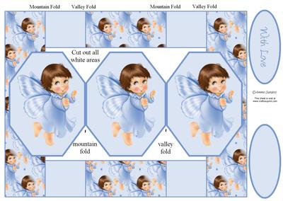 Blue Angel Child 3 Panel Pop Up Card - CUP58104_5 | Craftsuprint