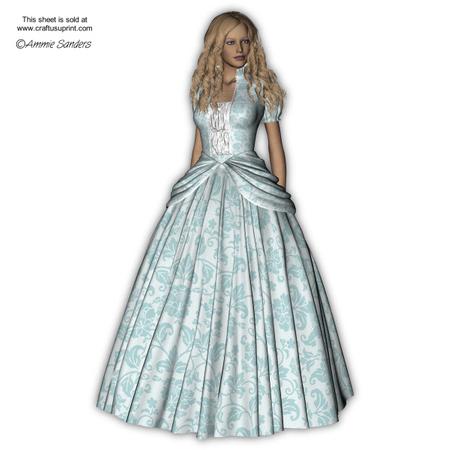 Gorgeous Lady Wearing a Blue Lace Princess Dress Png Graphic - CUP60232 ...