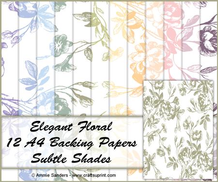 Elegant Floral 12 A4 Backing Papers - Subtle Shades - CUP611945_5 ...