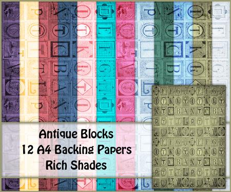 Antique Blocks 12 A4 Backing Papers - Rich Shades - CUP612743_5 ...
