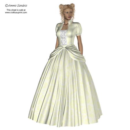 Gorgeous Lady Wearing a Lemon Princess Dress - CUP61829_5 | Craftsuprint