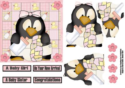 Baby Penguin Pingu Girl Decoupage Design - CUP102052_576 | Craftsuprint