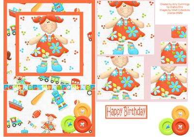 Birthday Girl Dolly Birthday Card - CUP135954_576 | Craftsuprint