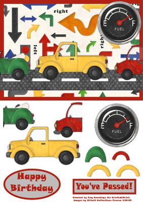 Traffic Jam Birthday/passed Test Decoupage Card - CUP148458_576 ...