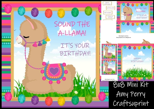 Sound the a-llama its your birthday 8x8 Mini Kit - CUP1020331_983 ...