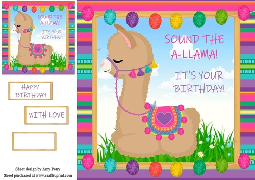 Sound the a-llama its your birthday Llama fun 8x8 - CUP1021530_983 ...