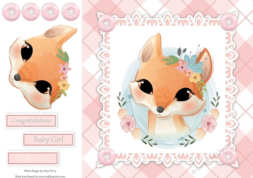Gorgeous Baby Girl Fox 8x8 - CUP1040596_983 | Craftsuprint