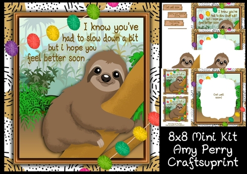 Get Well Soon Sloth 1 8x8 Mini Kit - CUP1062418_983 | Craftsuprint