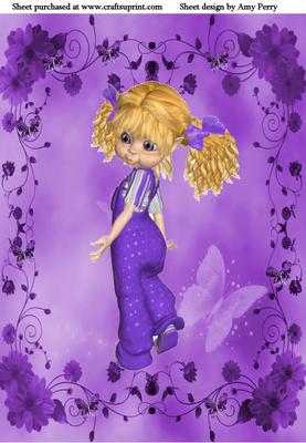Purple Kiki Girl A4 - CUP221063_983 | Craftsuprint