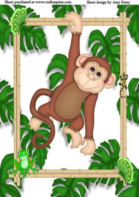 A4 Monkey Swinging - CUP225801_983 | Craftsuprint