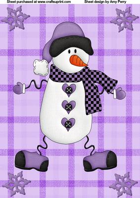 Purple Christmas Snowman with Purple Snowflakes - CUP243136_983 ...