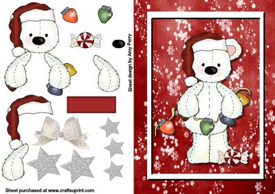 Cuddly Polar Bear with Christmas Lights - CUP274394_983 | Craftsuprint