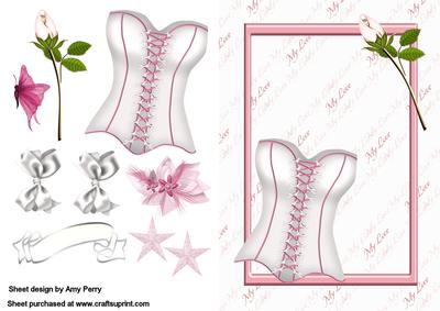 Pretty Basque & Rose on Love Backing Paper - CUP282016_983 | Craftsuprint