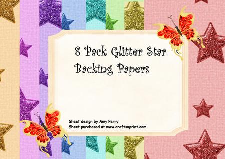 8 Pack Rainbow Star Backing Papers - CUP294352_983 | Craftsuprint