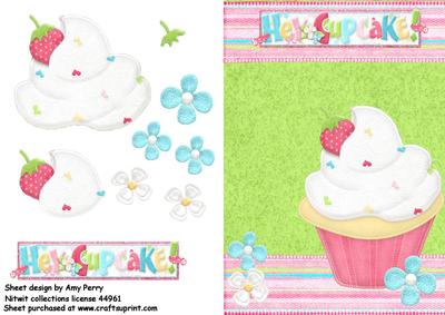 Hey Cupcake White & Pink Cupcake - CUP304958_983 | Craftsuprint