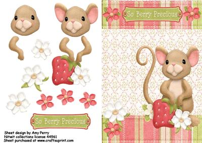 So Berry Precious Mouse with White Flower - CUP305092_983 | Craftsuprint