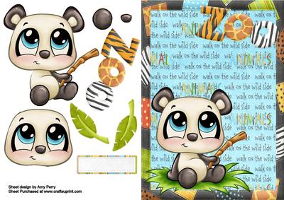 Gorgeous Panda on Zoo Backing Paper - CUP346776_983 | Craftsuprint