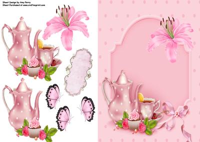 Pretty Pink Polka Dot Tea Set - CUP404055_983 | Craftsuprint