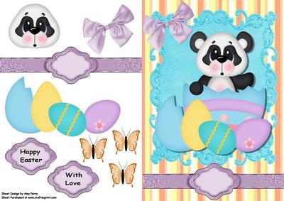 Lovely Easter Panda with Eggs - CUP404130_983 | Craftsuprint