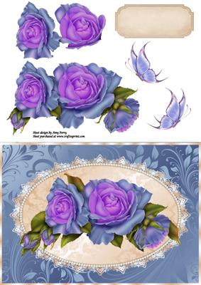 Beautiful Lilac & Blue Roses - CUP427501_983 | Craftsuprint