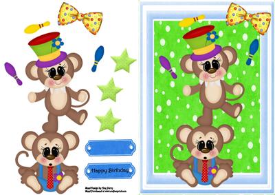 Balancing Monkey Act in Chunky Blue Frame - CUP435912_983 | Craftsuprint