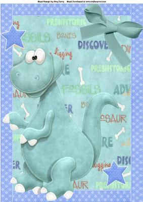 Lovely Big Blue Dinosaur A4 - CUP435940_983 | Craftsuprint