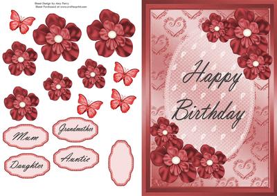 Happy Birthday in Red Oval Frame - CUP448497_983 | Craftsuprint