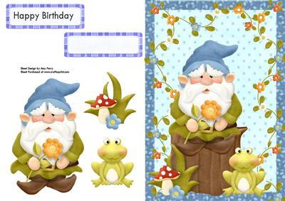 Lovely Gnome Thinking on a Log - CUP453403_983 | Craftsuprint