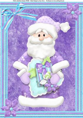 Lovely Santa in Purple Suit A4 - CUP460825_983 | Craftsuprint