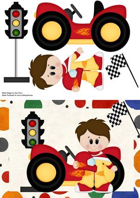 Racer Boy with Red Sports Car - CUP463409_983 | Craftsuprint