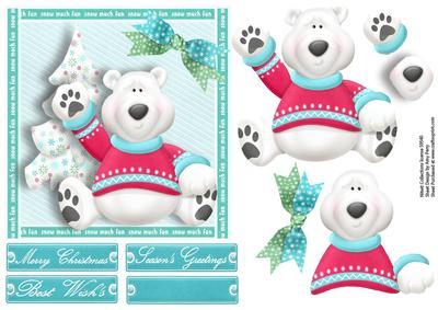 Polar Bear with White Christmas Tree Topper - CUP467705_983 | Craftsuprint