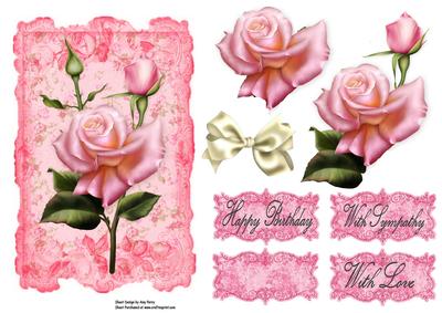 Beautiful Pink Rose Topper - CUP549449_983 | Craftsuprint
