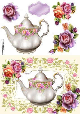 Beautiful Cream Floral Tea Pot - CUP549450_983 | Craftsuprint
