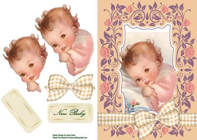 Baby in Beautiful Floral Frame - CUP550005_983 | Craftsuprint