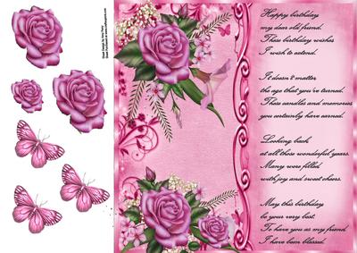 Beautiful Pink Roses with Poem 8x8 - CUP552078_983 | Craftsuprint
