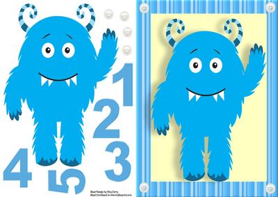 Friendly Blue Monster 1-5 - CUP556035_983 | Craftsuprint